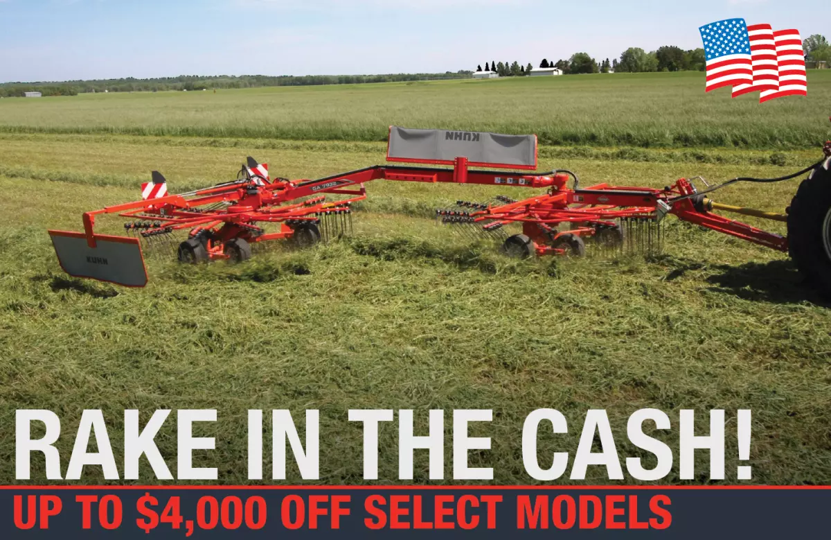 Rake in the Cash - $4,000 OFF Kuhn Rakes - Apple Farm Service